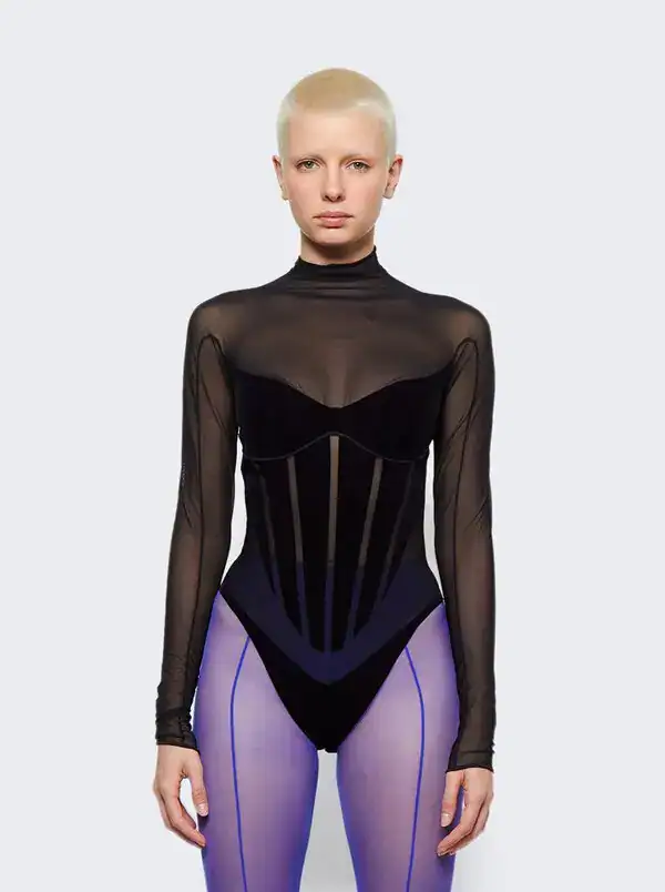 Buy Wolford X Mugler Tights Ultra Blue At 40 Off Editorialist